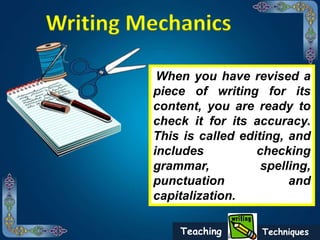 Teaching writing techniques | PPT