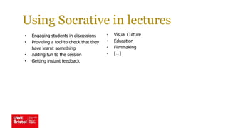 Teachmeet 2018 - Using Socrative to Engage Large Groups | PPTX