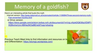 Teach meet 19th jan 2016 shape+structure, adaptability to differentiate ...