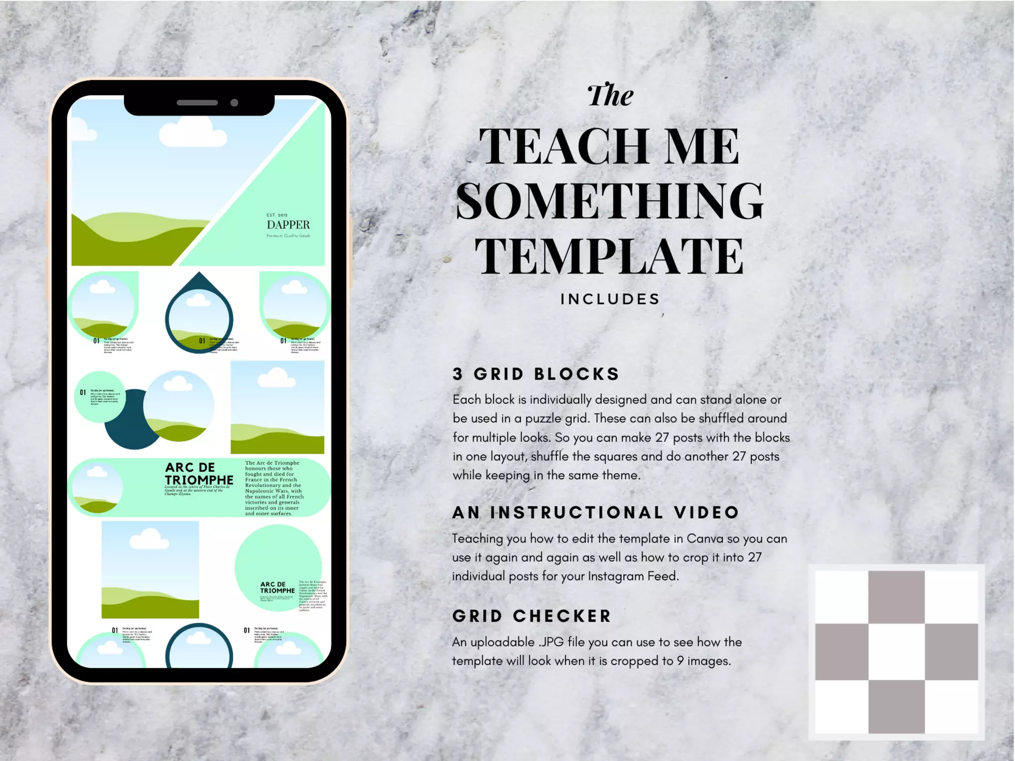 Teach me something Instagram puzzle template | PDF
