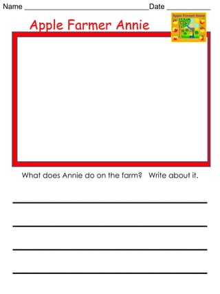 Teachn99 apple+farmer+annie+ writing+paper | PPT | Agriculture | Industries