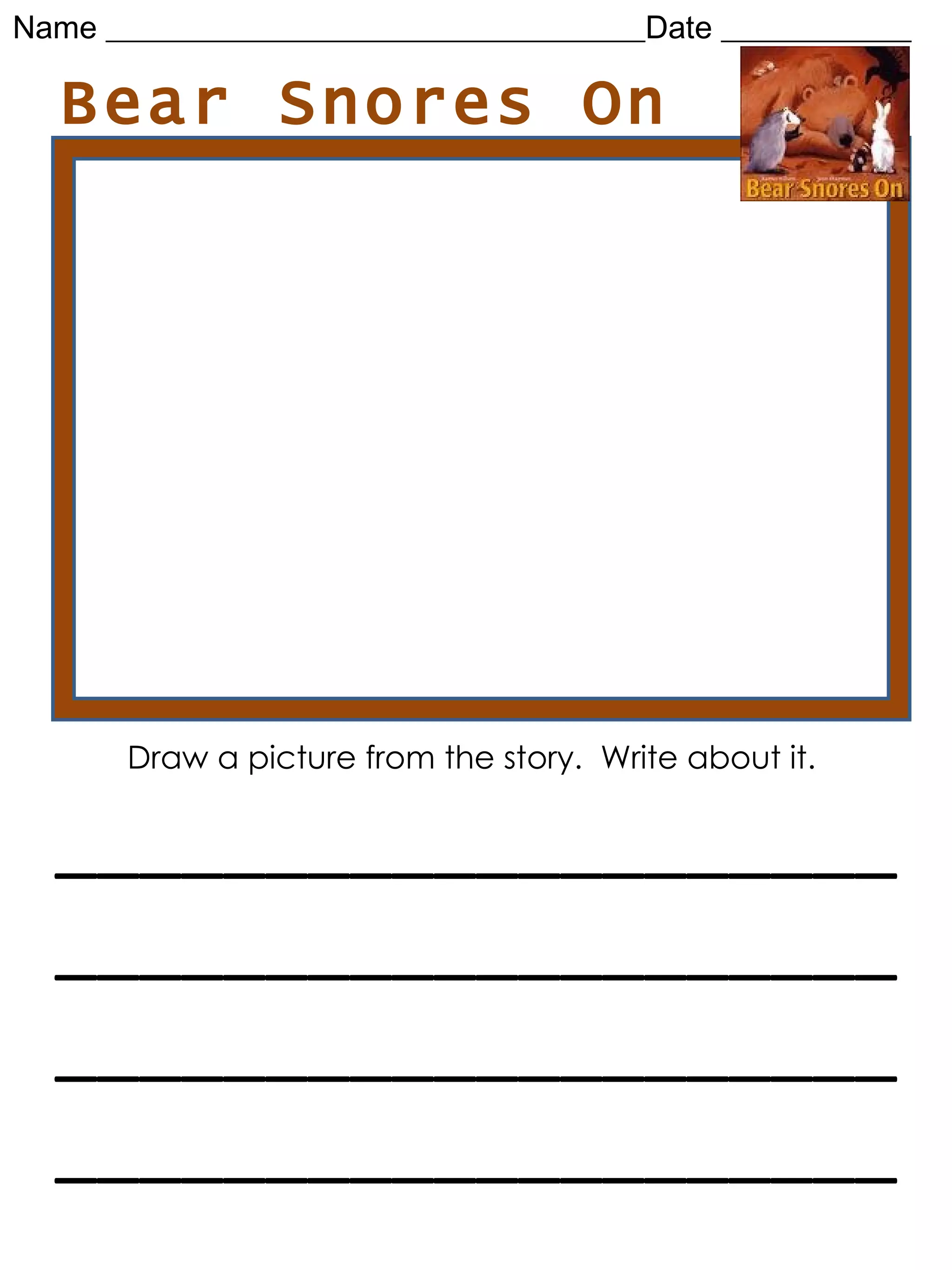 Teachn99 bear+snores+on +writing+paper | PPT