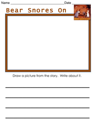 Teachn99 bear+snores+on +writing+paper | PPT