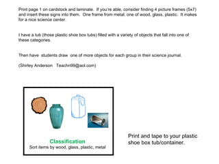 Teachn99 unit 10 week 1 classification+wood,glass,plastic,metal | PPT