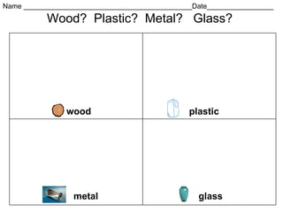 Teachn99 unit 10 week 1 classification+wood,glass,plastic,metal | PPT