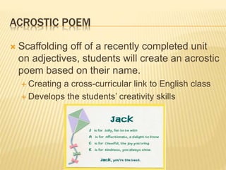 Project Based Learning in the Classroom - What's your name project | PPT