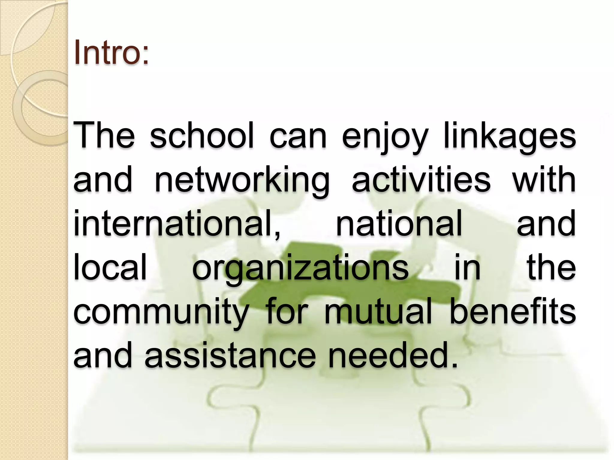 linkages and networking with organizations | PPTX