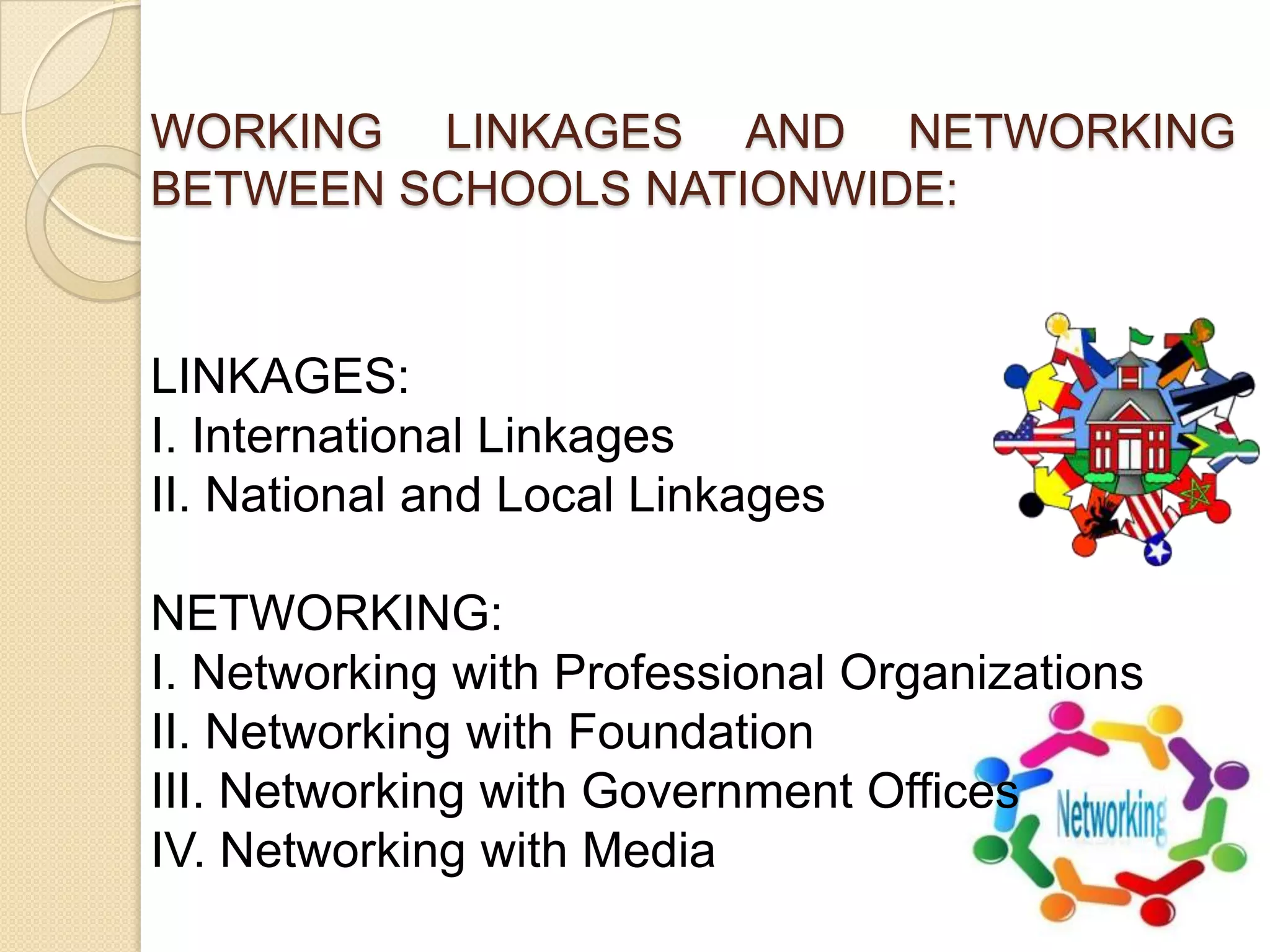 linkages and networking with organizations | PPTX
