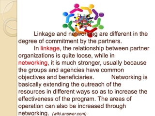 linkages and networking with organizations | PPTX
