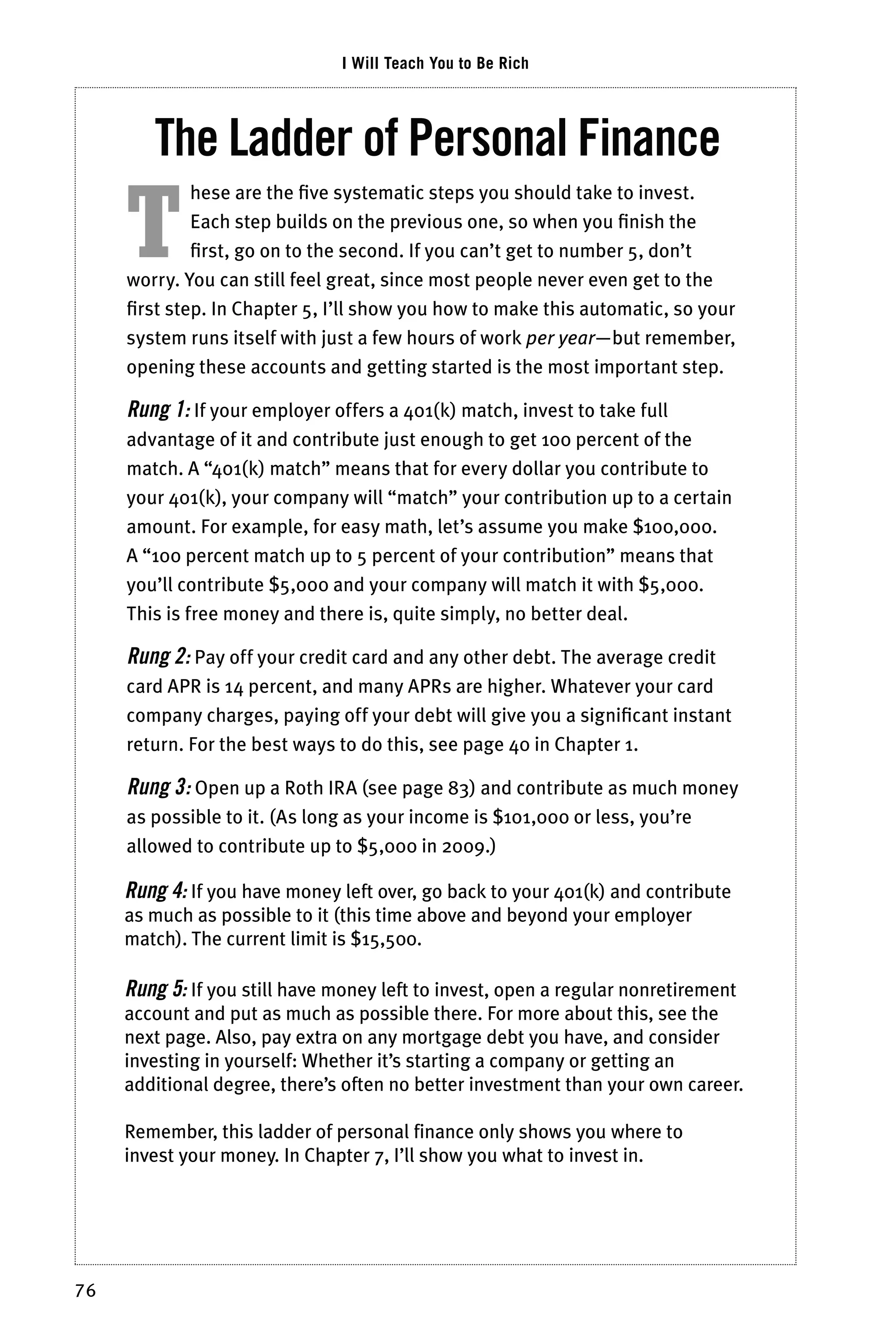 The Ladder of Personal Finance | PDF