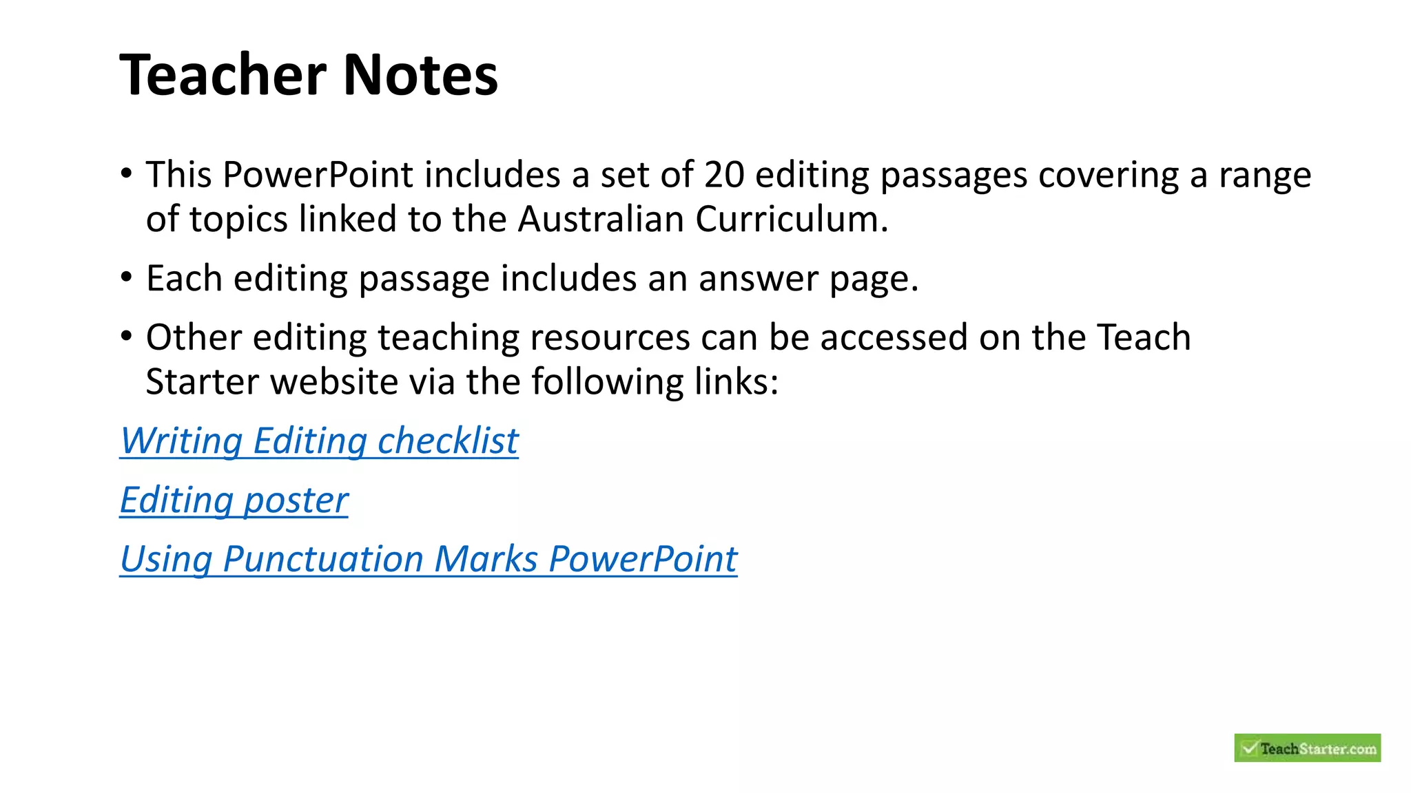 Editing passages powerpoint Year 6 | POTX