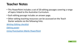 Editing passages powerpoint Year 6 | POTX