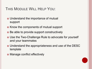 TEACH Teamwork Mutual Support - Module 4 | PPTX