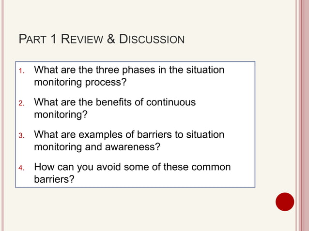 TEACH Teamwork Situation Monitoring - Module 3 | PPT