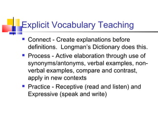 Teach vocabulary | PPT