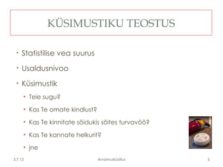 Teadlik ohutus | PPT