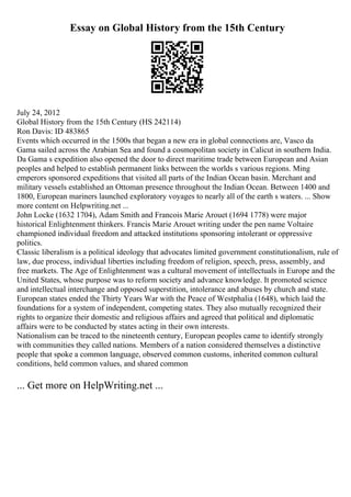 Tea Essay Rubric | PDF