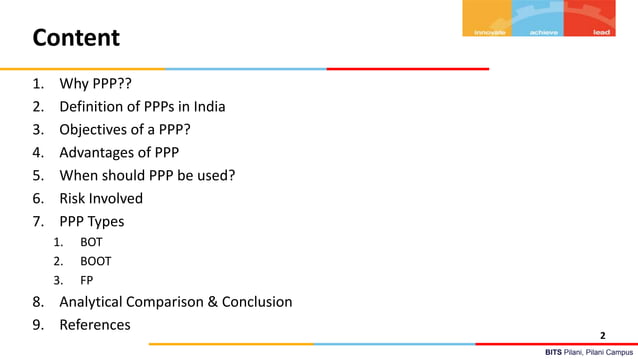 Analytical Comparison between BOT,BOOT and PPP Projects | PDF