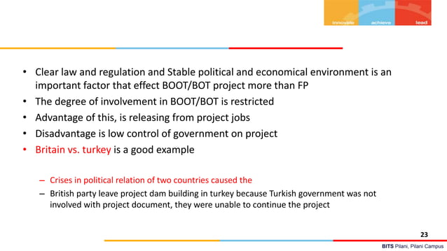 Analytical Comparison between BOT,BOOT and PPP Projects | PDF
