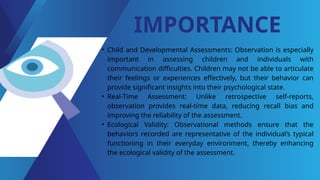 Observation-Techniques of Assessment of psychological problems | PPTX