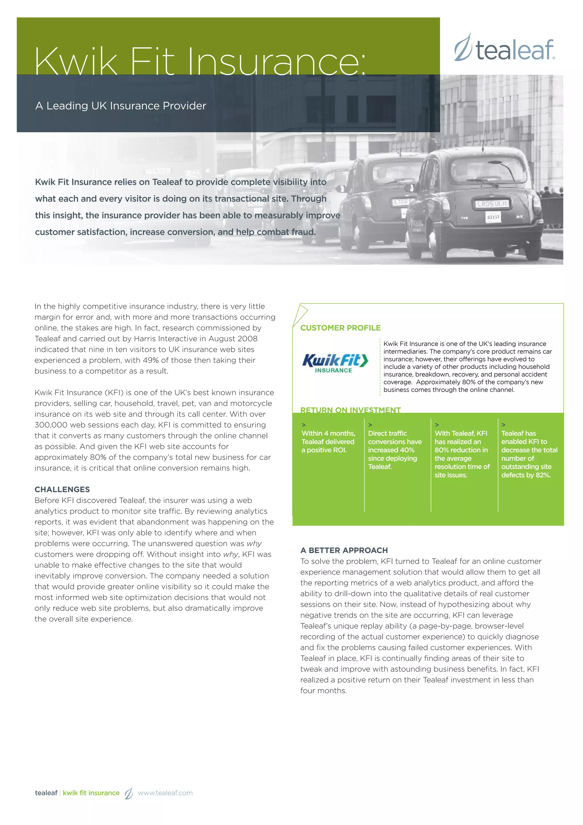 Kwik Fit Insurance Case Study | PDF