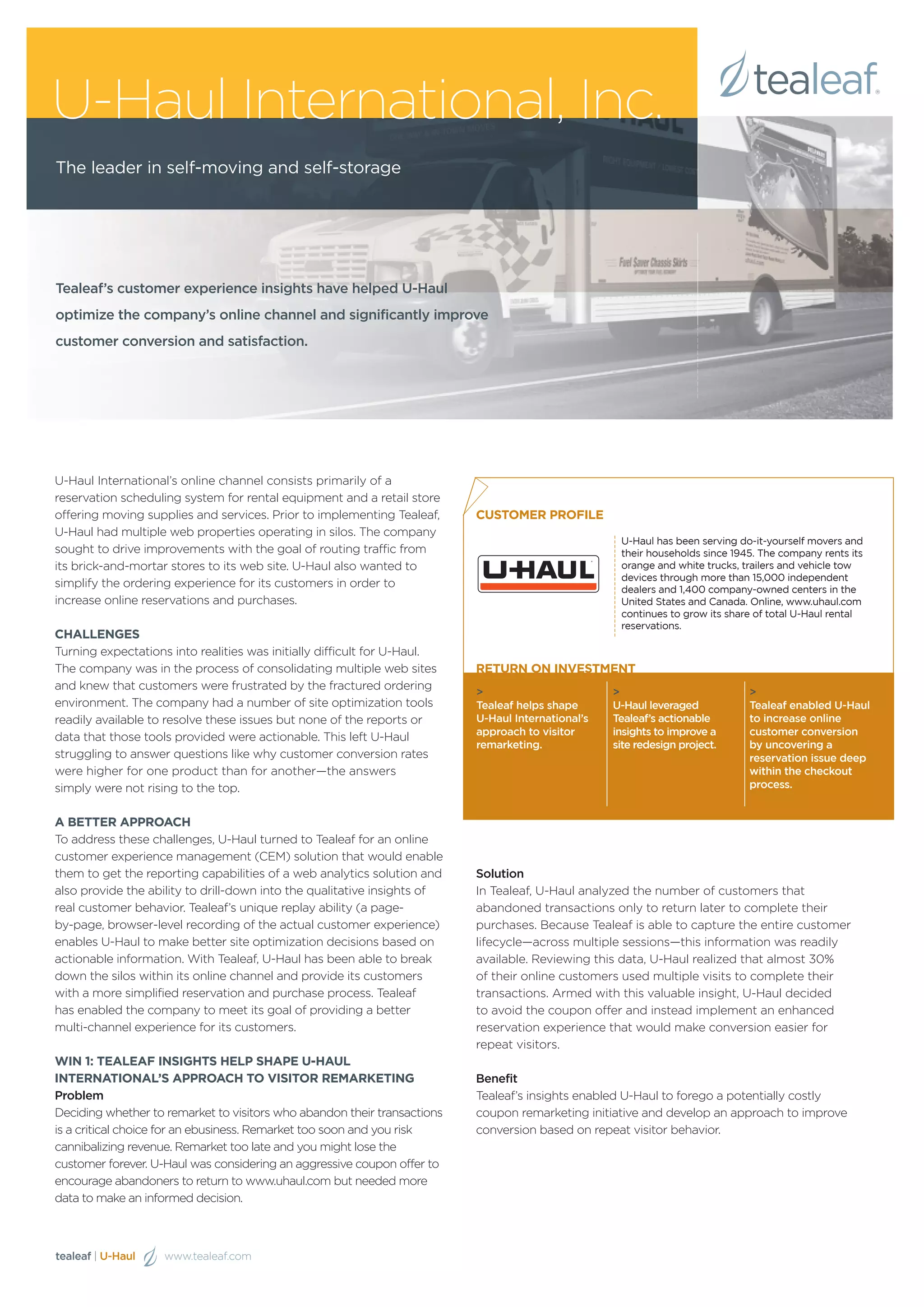 U-Haul Case Study | PDF