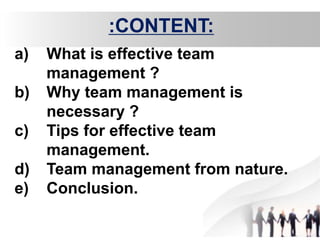 Team Management PPT | PPTX