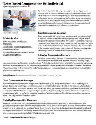 Team based compensation vs. individual | PDF