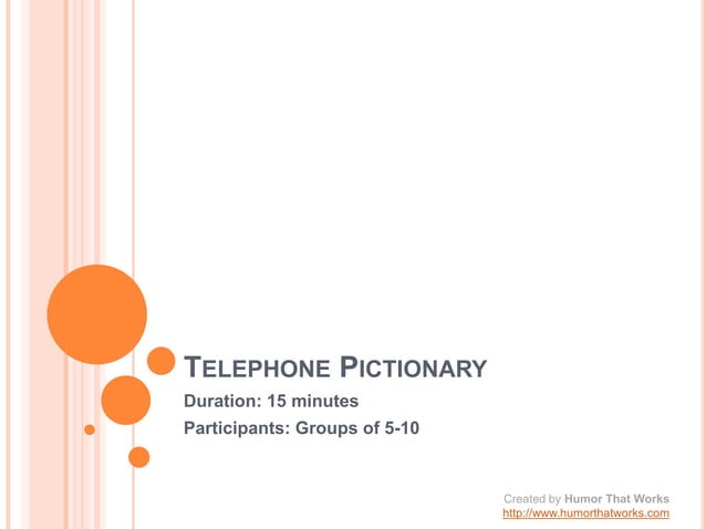 Team Building - Telephone Pictionary | PPTX | Drawing and Sketching ...