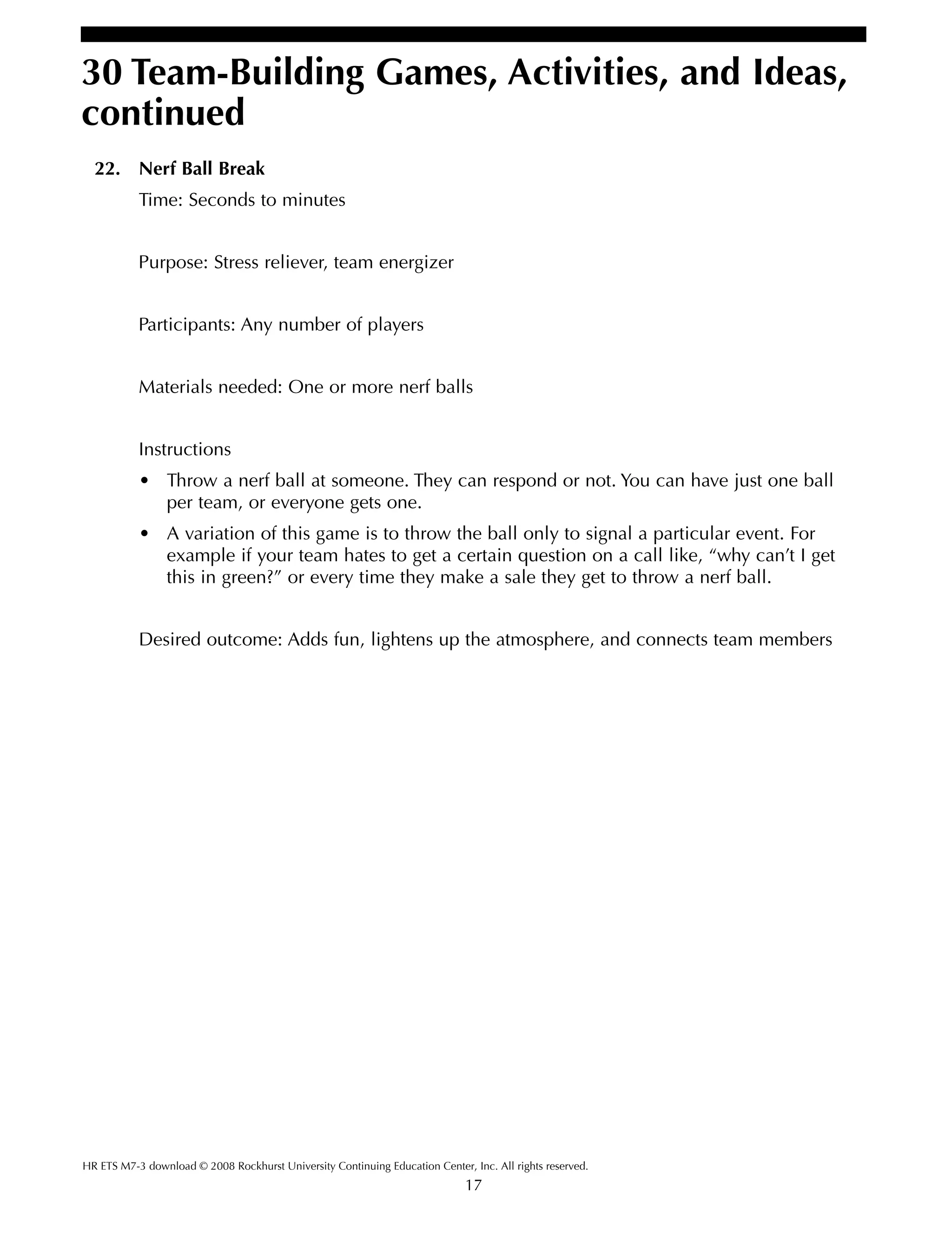 Team building gamesactivitiesideas | PDF