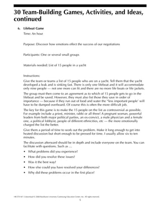 Team building gamesactivitiesideas | PDF