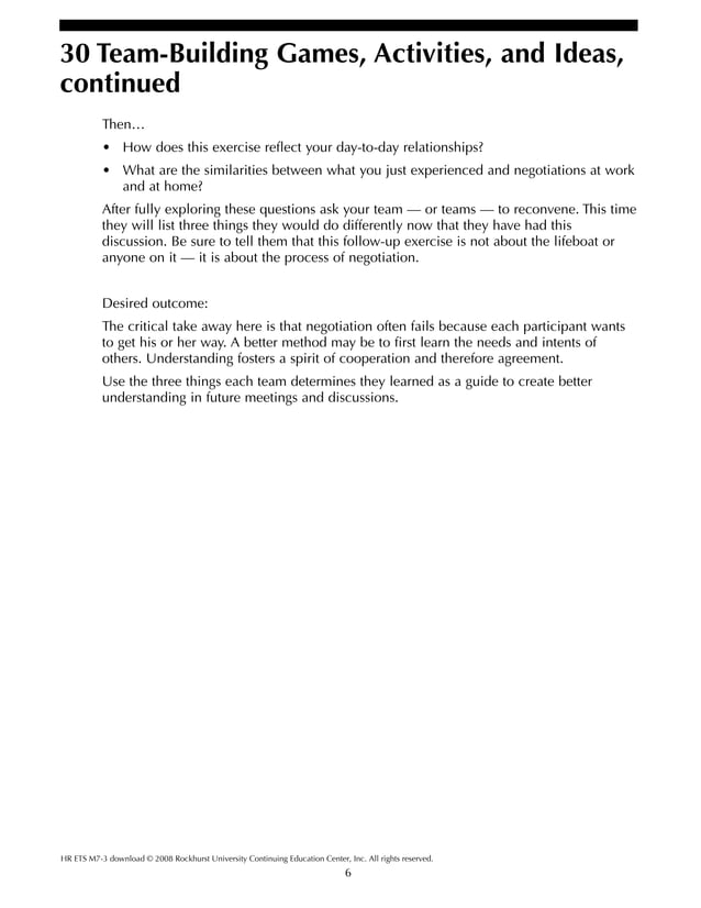 Team building gamesactivitiesideas | PDF