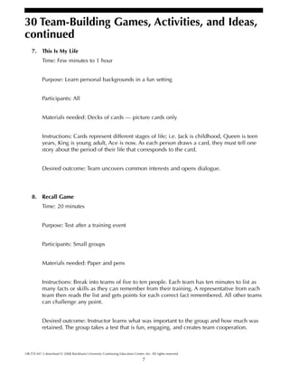 Team building gamesactivitiesideas | PDF