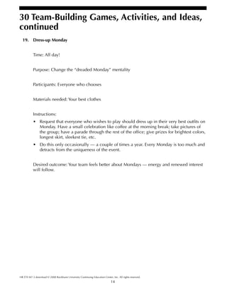 Team building games,activities and ideas | PDF