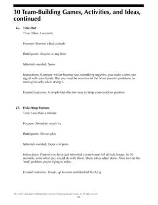 Team building games,activities and ideas | PDF