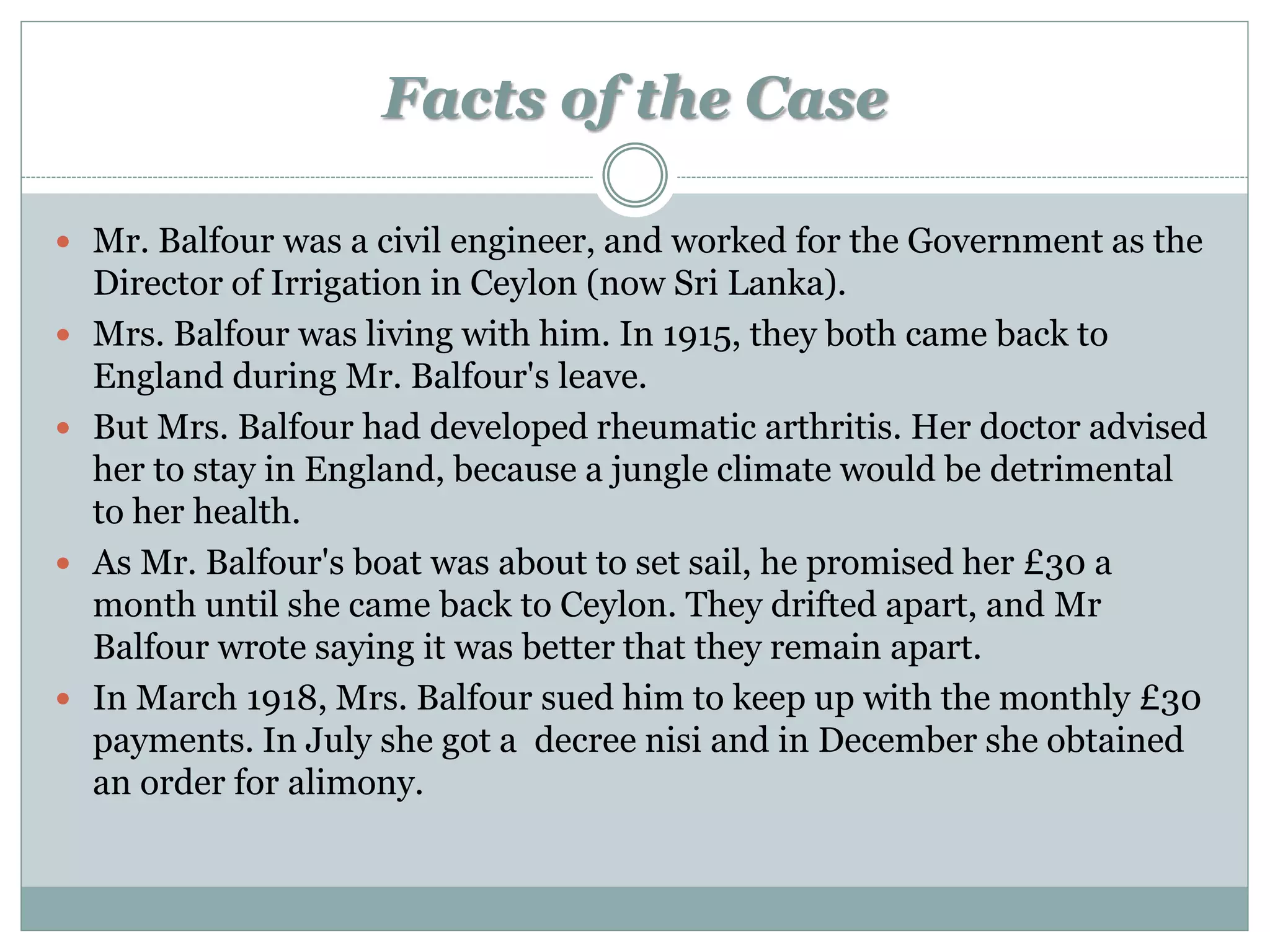 Balfour v/s Balfour | PPTX