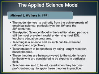 the craft model and applied science model,teacher professional ...