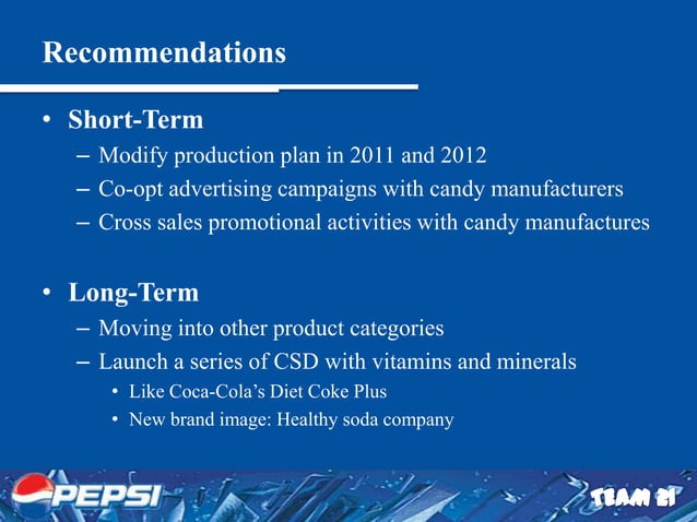 MBA Team Pepsi US Carbonated Soft Drink Sales Forecast | PPT