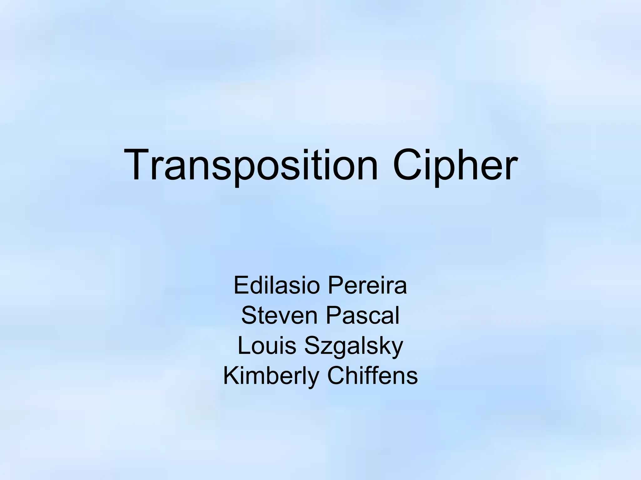 Transposition cipher - Network Security.ppt