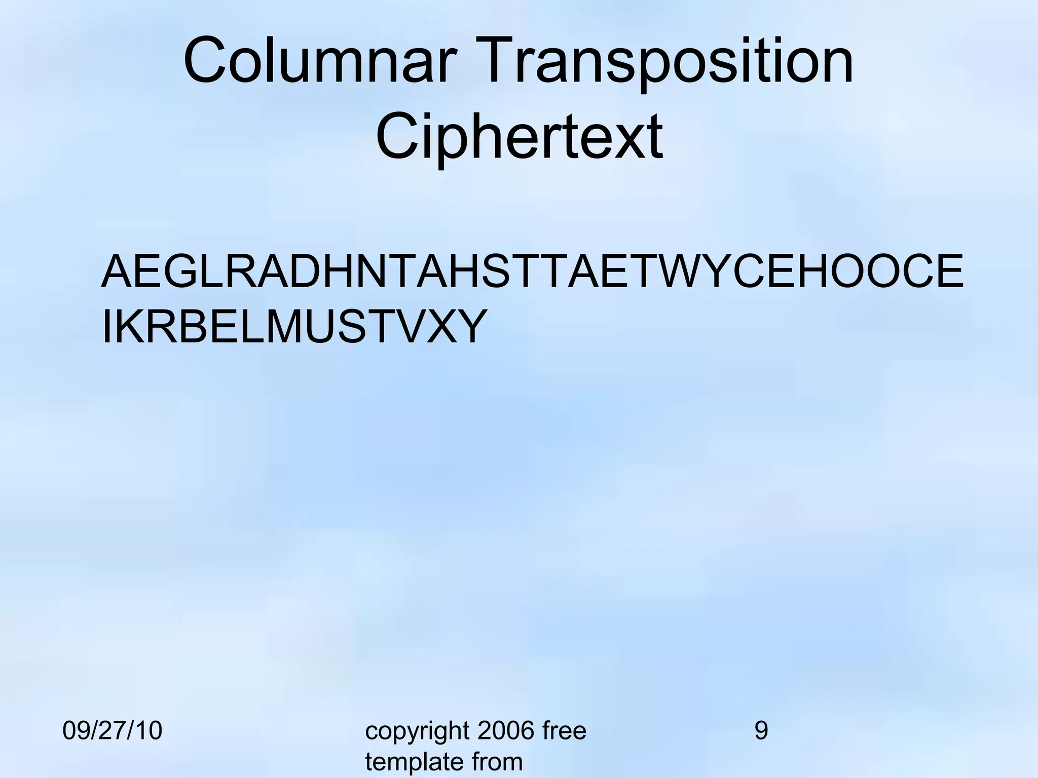Transposition cipher - Network Security.ppt