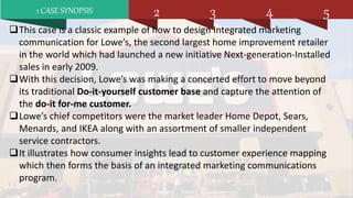 LOWE’S COMPANIES INC: optimizing the marketing communication mix case ...