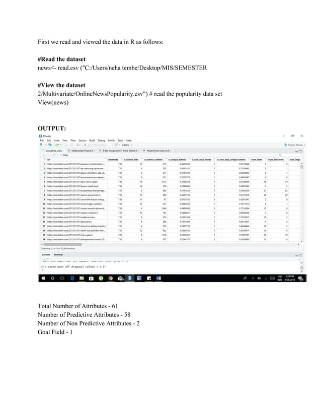 Multivariate Data Analysis Project Report | PDF