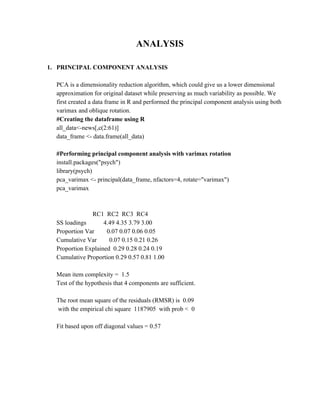 Multivariate Data Analysis Project Report | PDF