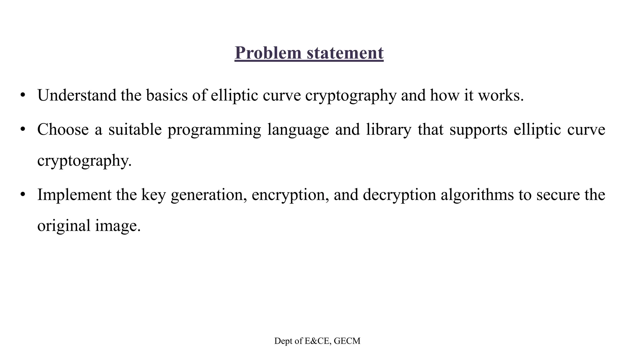 Eliptic Curve cryptography based on image | PPTX