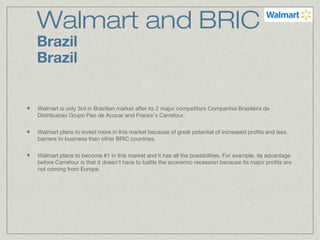 WalMart and its Global Strategies | PPT