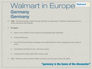 WalMart and its Global Strategies | PPT