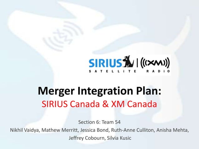 Merger Recommendations between Sirius Canada & XM Canada | PPT
