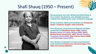 LiteraryContributionOfJammu&Kashmir | PPT