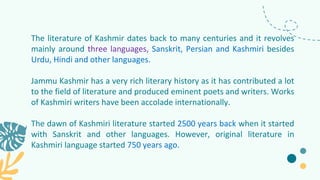 LiteraryContributionOfJammu&Kashmir | PPTX