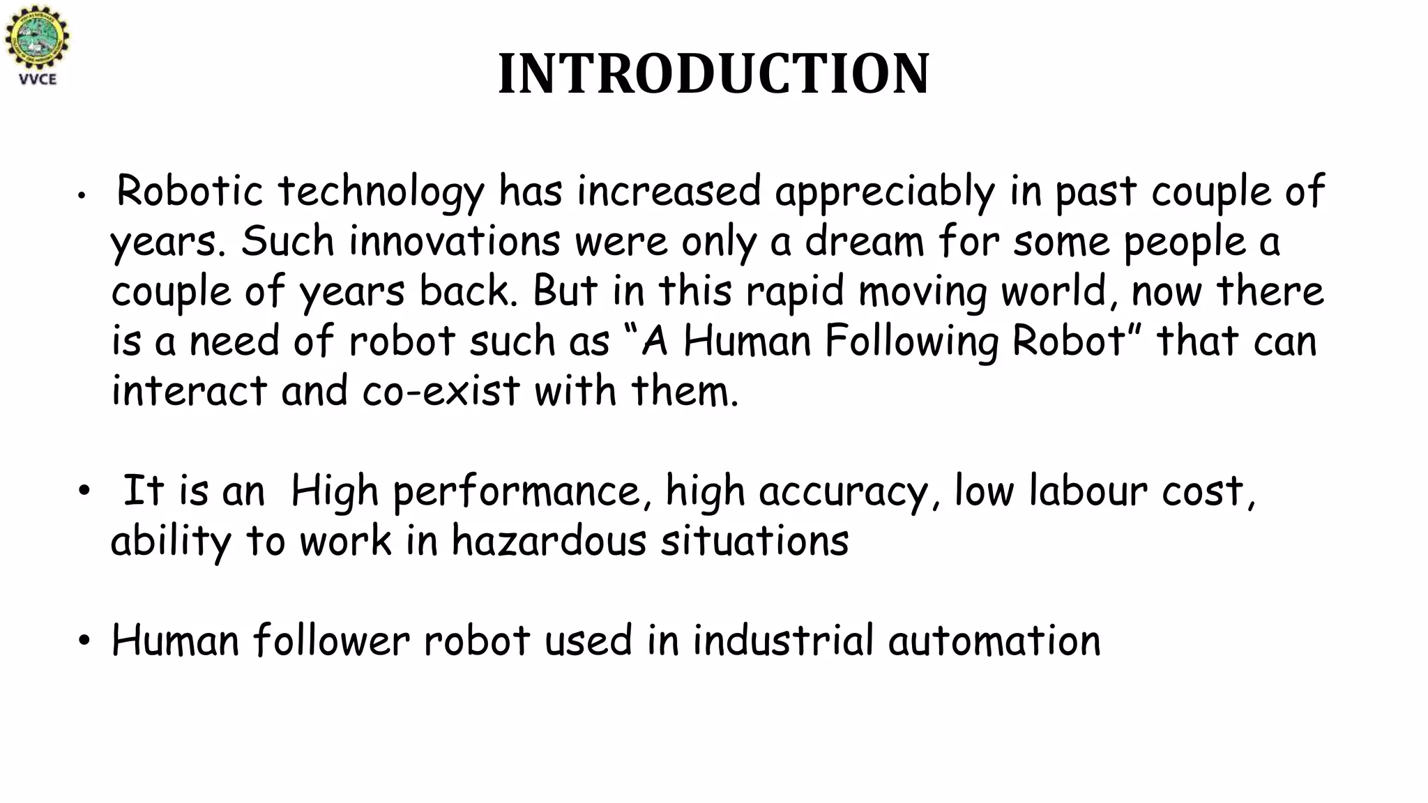 human follwoing robot | PPTX